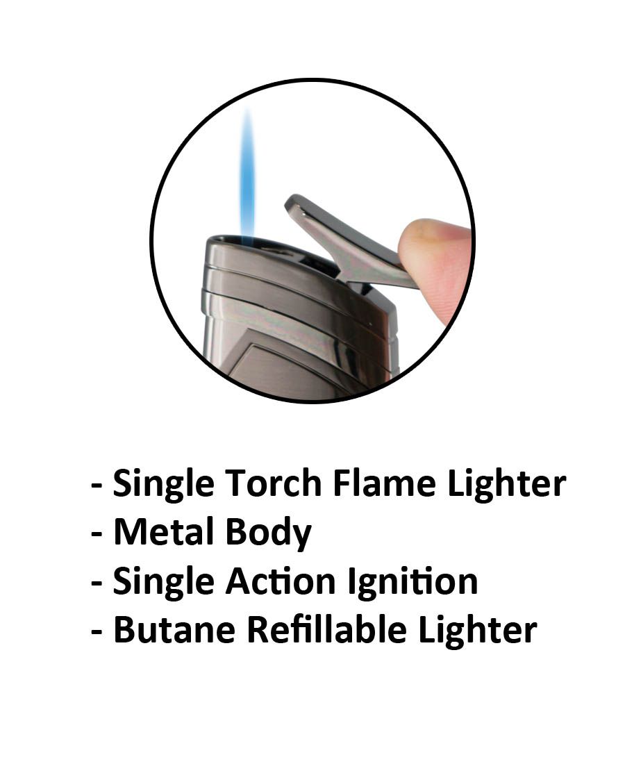 Visol Spark Single Jet Flame Satin Gunmetal Lighter