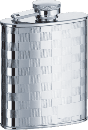 Visol Stainless Steel Checker Design Engravable Flask #3 -8 oz