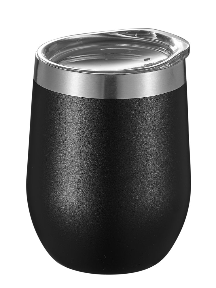 Visol Vino Black Crackle Stainless Steel Double Walled Insulated Travel Mug