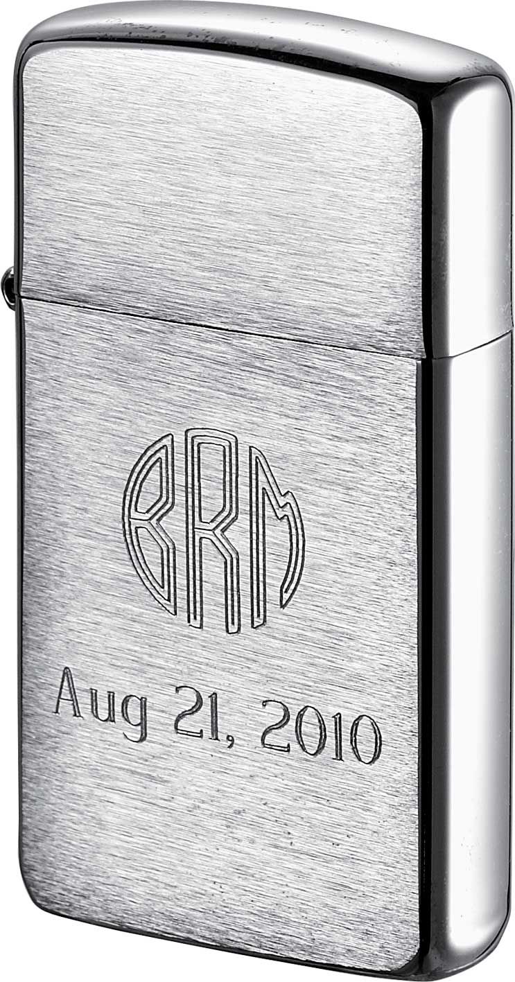 Zippo Slim Chrome Lighter Personalized with Free Engraving