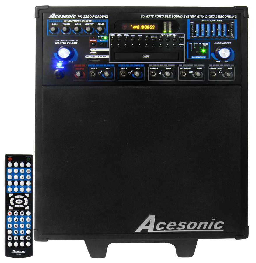 Acesonic PK-1290 Roadwiz Portable Multi-Format Sound System