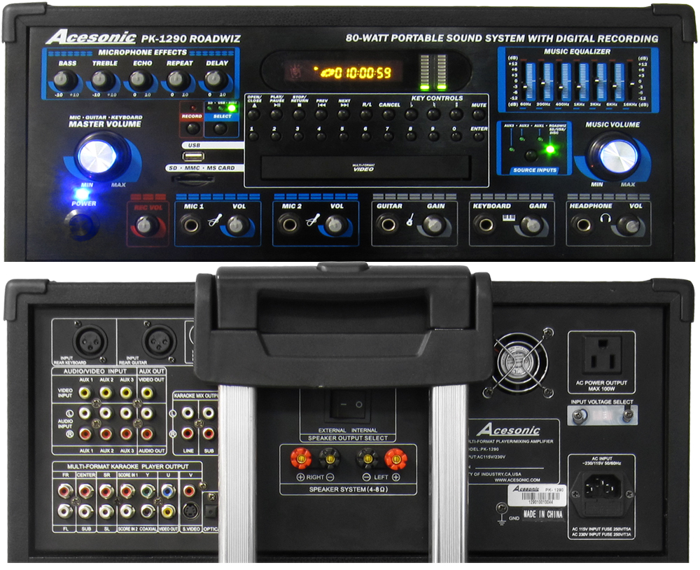 Acesonic PK-1290 Roadwiz Portable Multi-Format Sound System