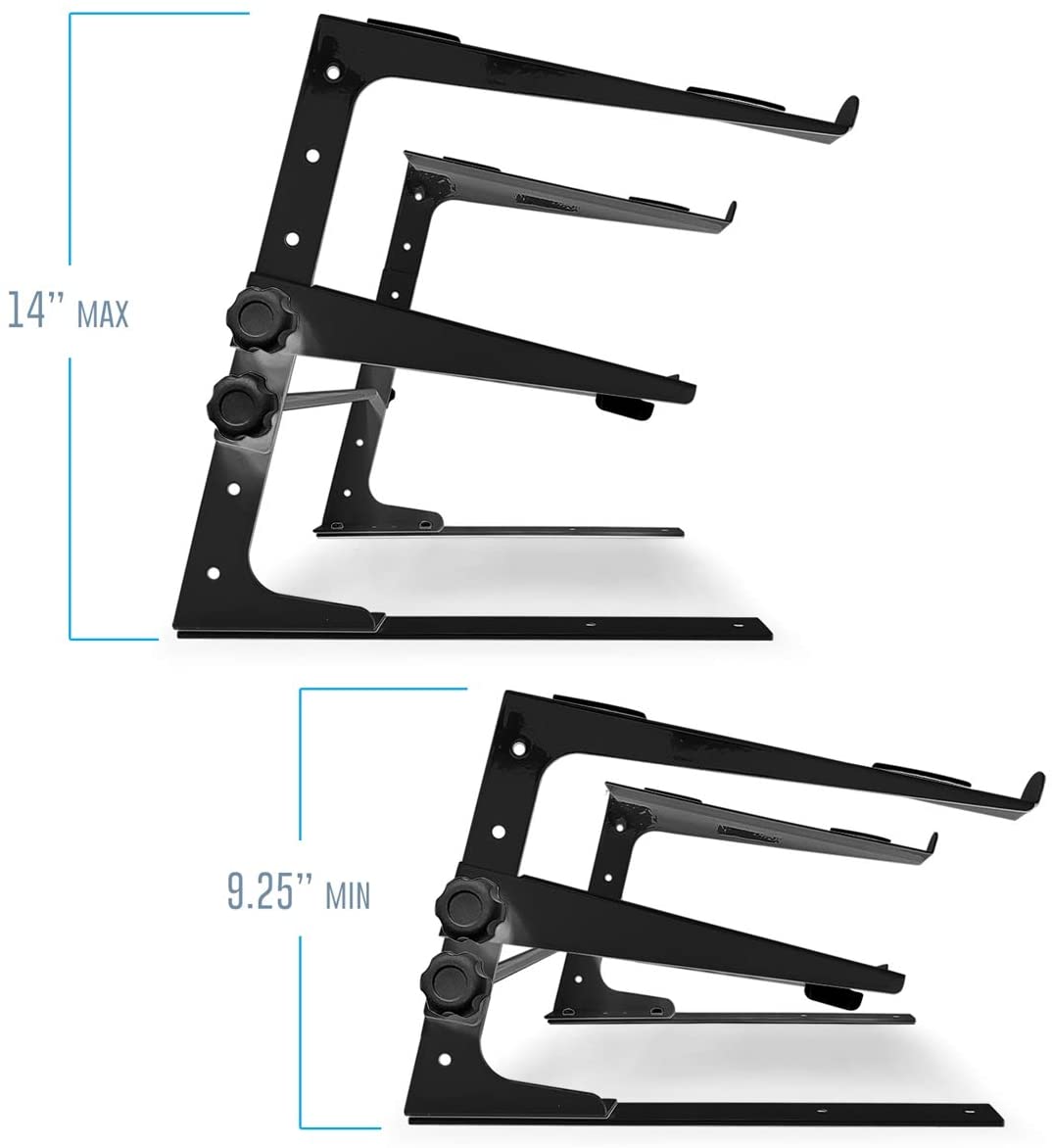 AxcessAbles LTS-03 Two Tier Adjustable Laptop Stand with Desk Clamps ...