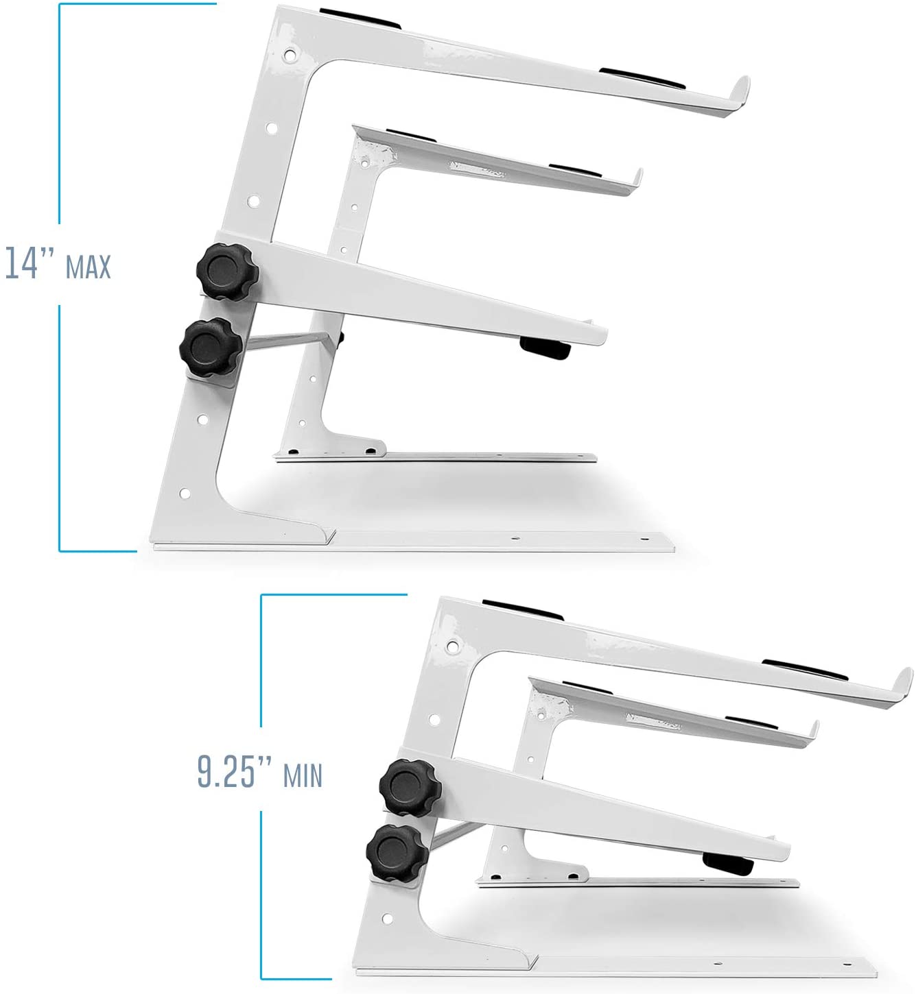 AxcessAbles LTS-03 Two Tier Adjustable Laptop Stand with Desk Clamps ...