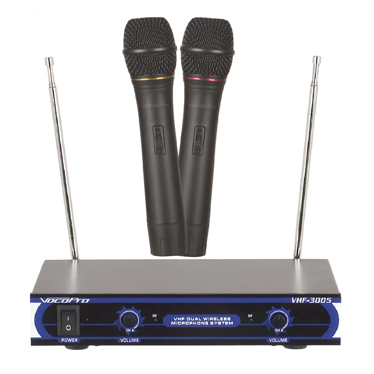 VocoPro VHF-3005 Dual Channel VHF Wireless Microphone System