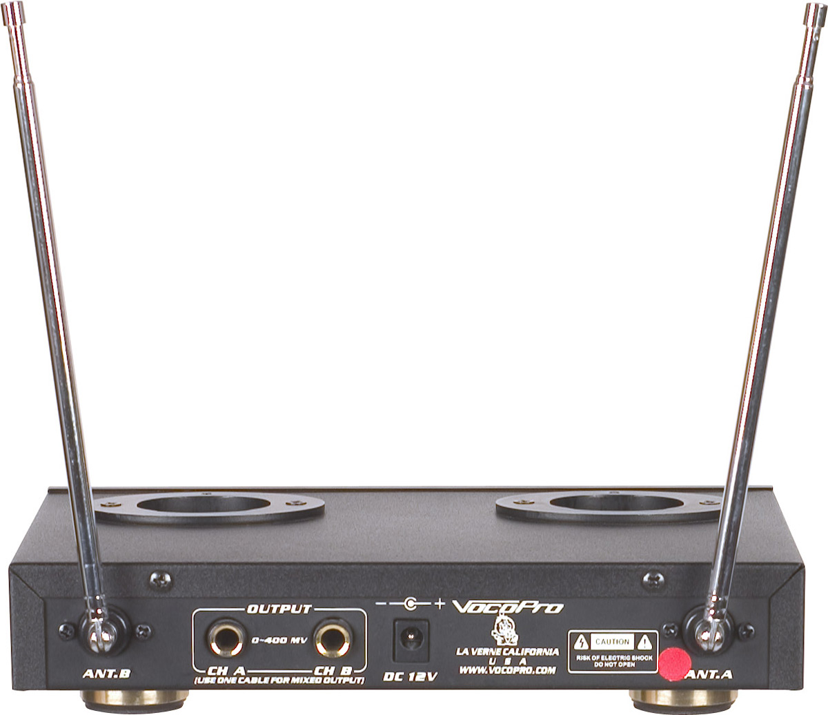 VocoPro VHF-3300 2-Ch VHF Recharchable Wireless Microphone System