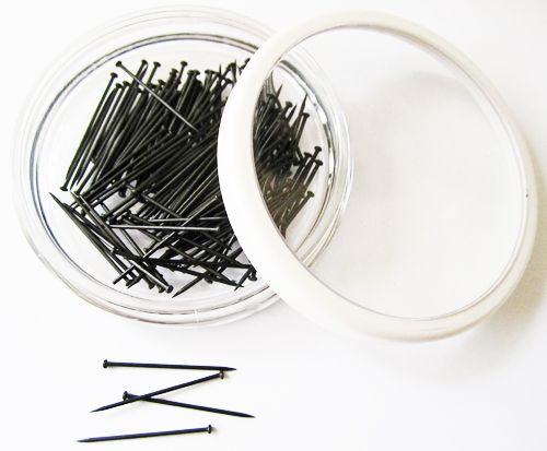 1" Matte Black Stright Pins