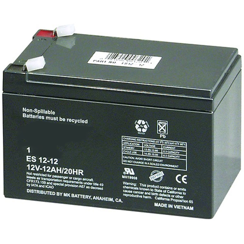 MK Battery ES12-12 - 12 Volts, 12 Amp Hours (20 Hours) Small Sealed Battery