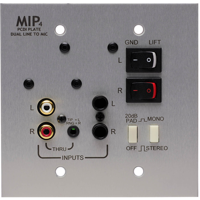 Whirlwind MIPAIS - Media Input Plate - Inputs: XLRF, 3.5mm TRS; Output ...