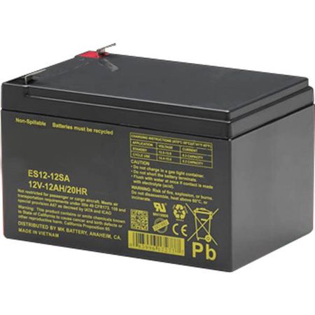MK Battery ES12-12SA - 12 Volts, 12 Amp Hours (20 Hours) Small Sealed ...