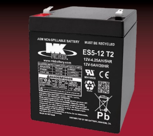 MK Battery ES5-12 T2 - 12 Volts, 5 Amp Hours (20 Hours) Small Sealed ...