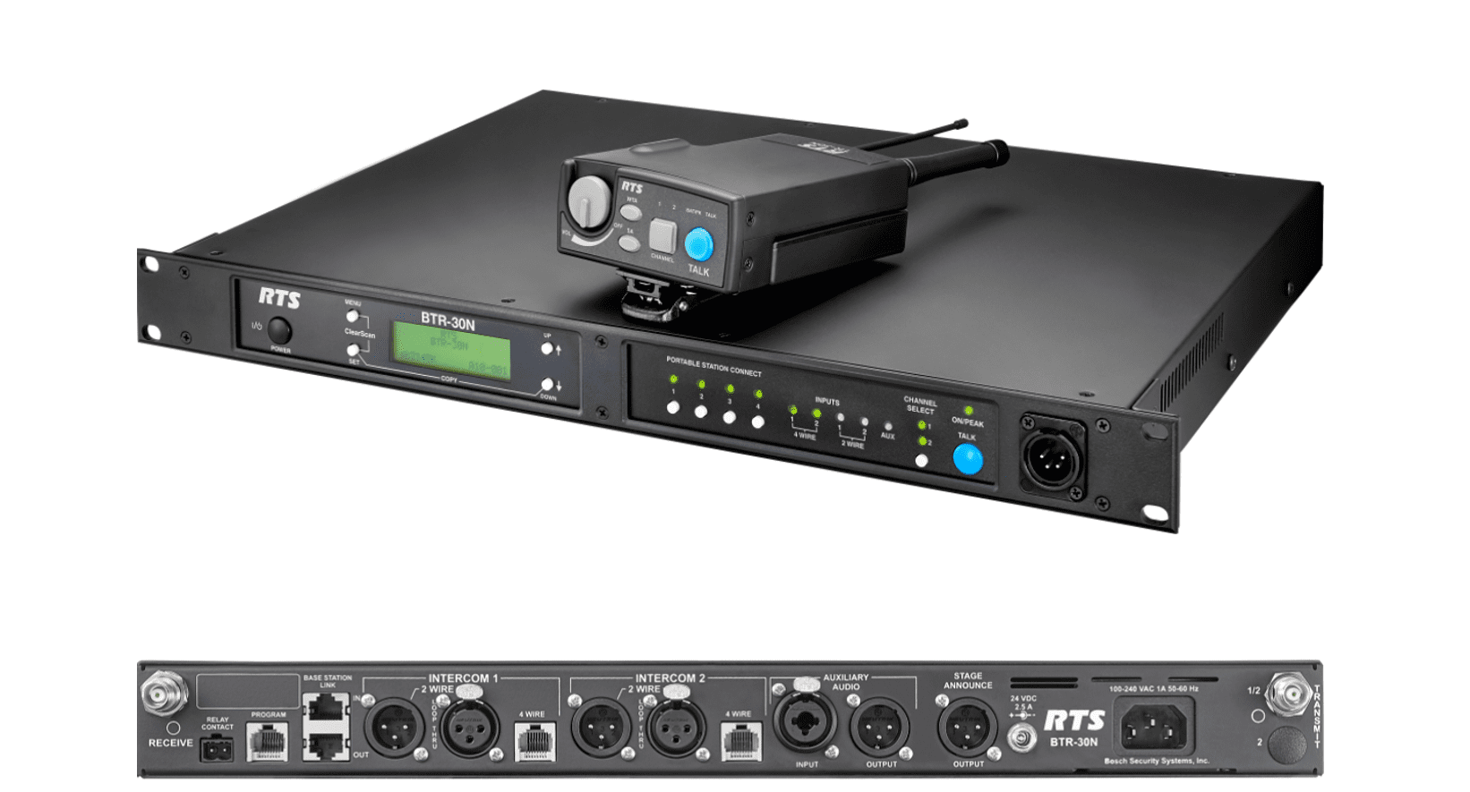 Telex RTS Intercom BTR-30N-A10-A4F F.01U.365.168 - UHF/VHF Base Station 2Ch Band A-10