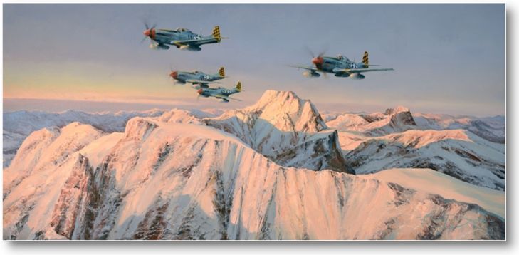 Checkertails - Outbound Escort by Robert Taylor (P-51 Mustang)