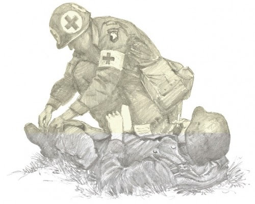 Combat Medic Statue Drawing