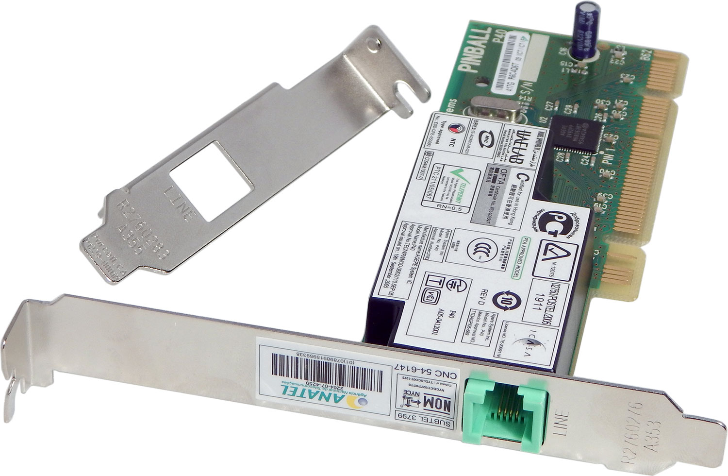 HP Agere Pinball P40 PCI 56k Modem Card 398354-002 Standard and LP Bracket