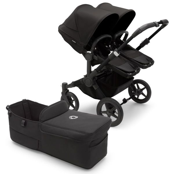 Bugaboo Donkey 5 Duo Complete Stroller Bundle - Black / Midnight Black ...