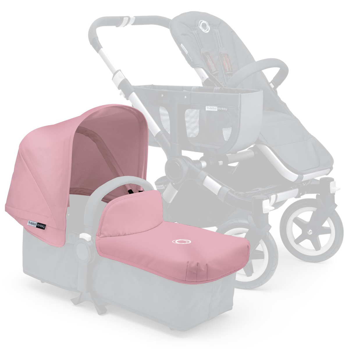 Bugaboo 2016/2017 Donkey Extendable Tailored Fabric Set - Soft Pink