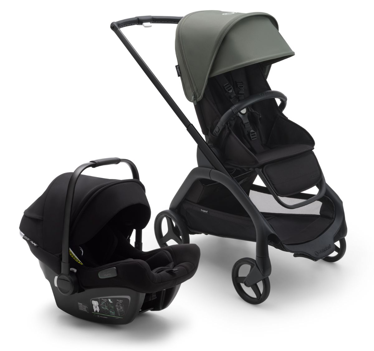 Bugaboo Dragonfly + Turtle Air Travel System Bundle - Black / Forest ...