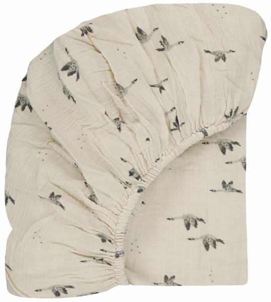Charlie Crane Fitted Sheet for KUMI Crib - Goose