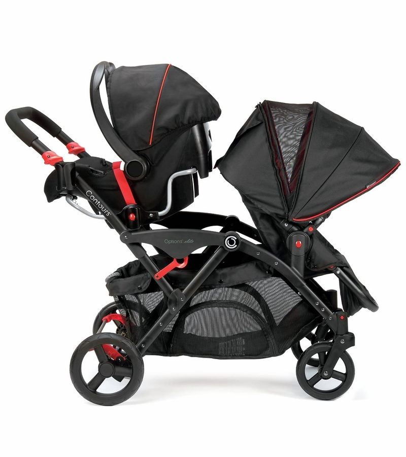 Contours Options Elite Tandem Stroller - Red Velvet