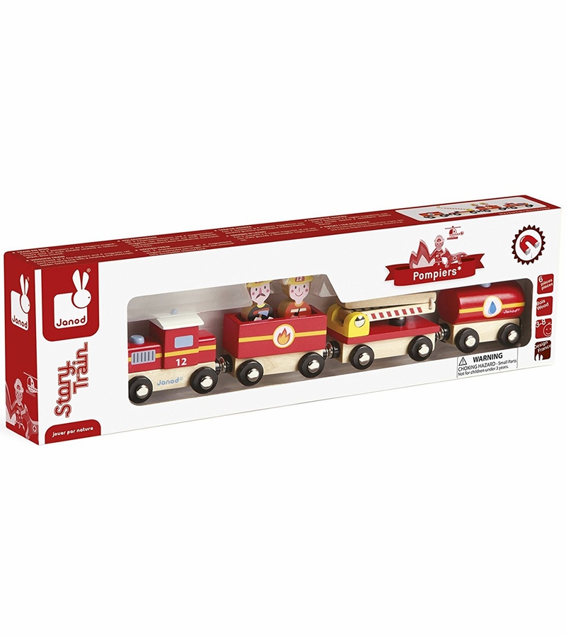 Janod Story Train Firefighters Train Set