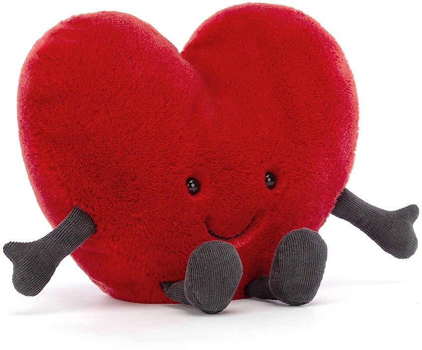 Jellycat Amuseable Red Heart Large, 7"