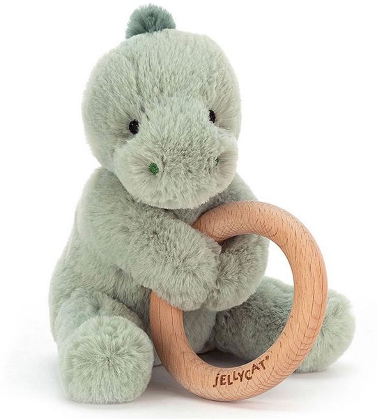 Jellycat Puffles Dino Wooden Ring Toy