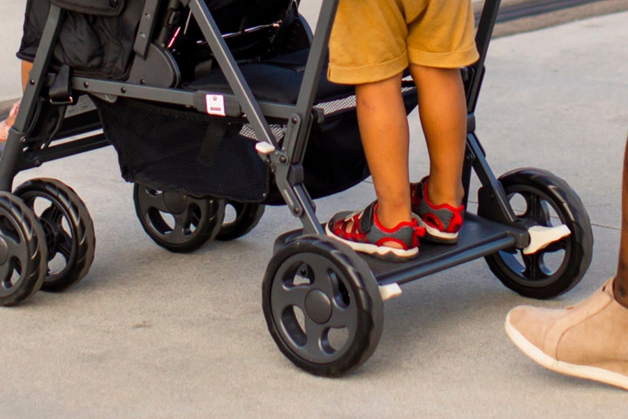 Joovy Caboose Sit And Stand Tandem Double Stroller - Graphite / Amber