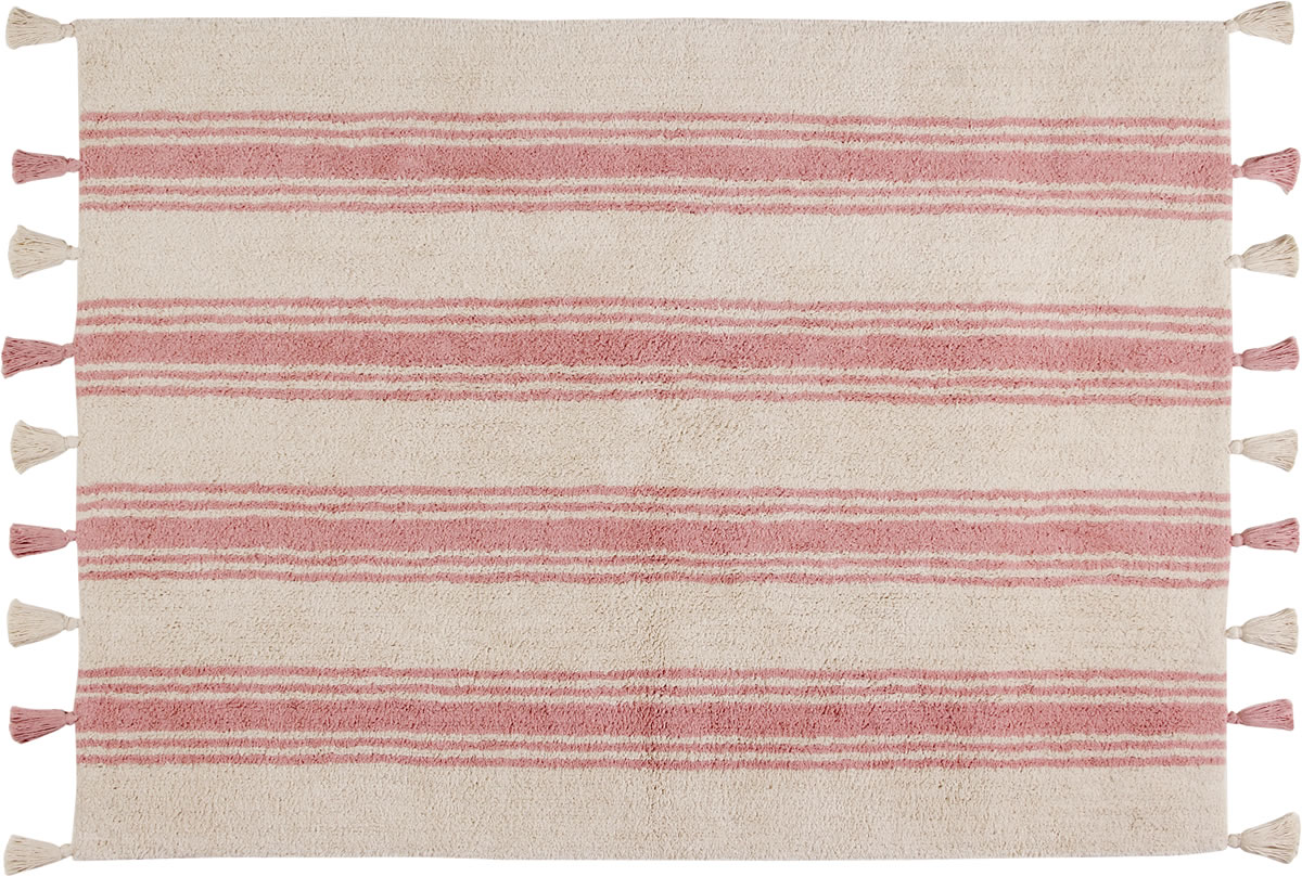 Lorena Canals Stripes Rug - Coral Pink (4' x 5' 3")