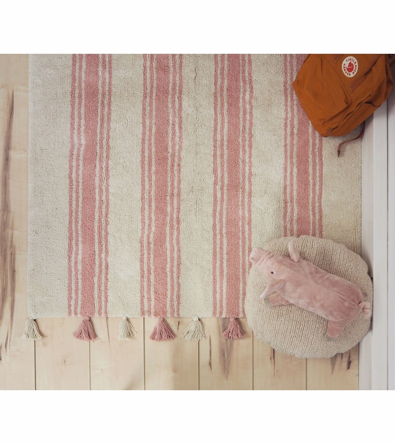 Lorena Canals Stripes Rug - Coral Pink (4' x 5' 3")