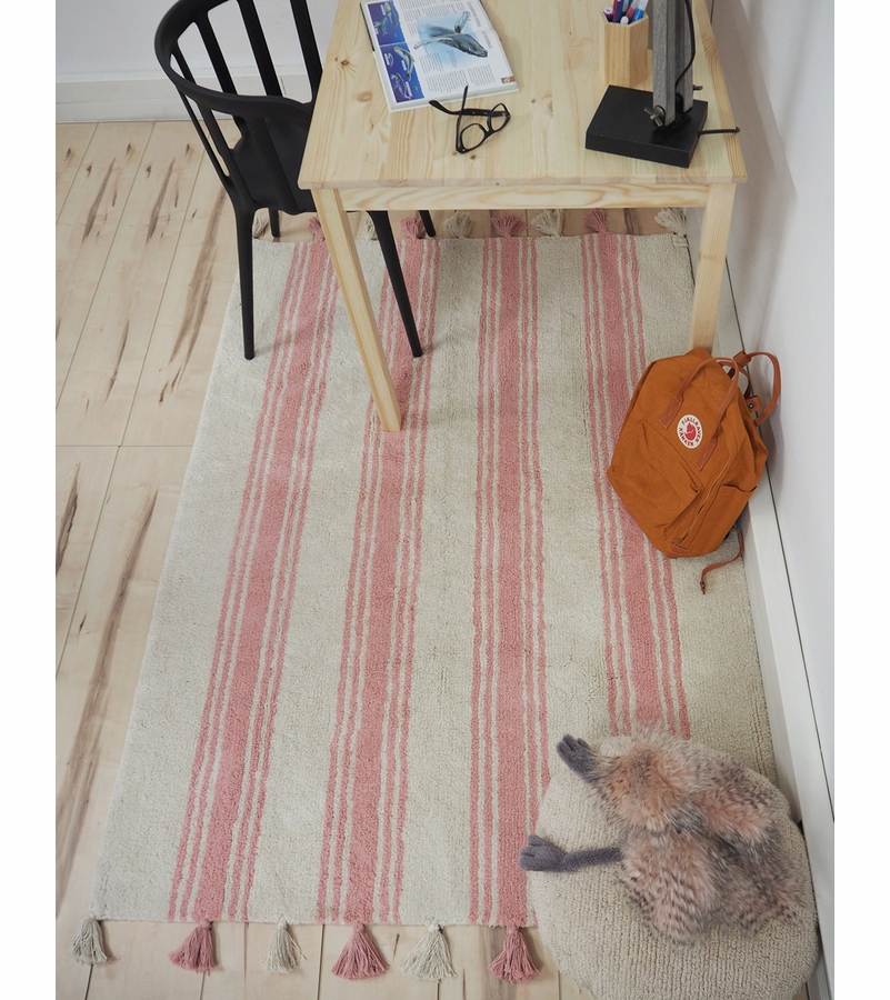 Lorena Canals Stripes Rug - Coral Pink (4' x 5' 3")