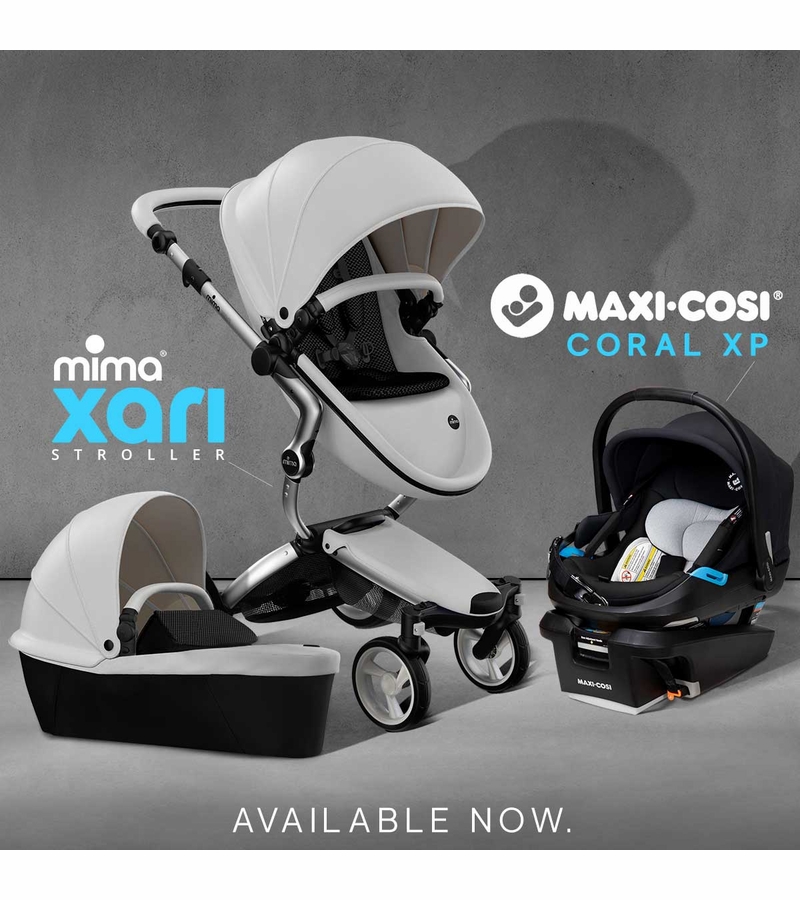Mima Xari 4G + Maxi Cosi Coral XP Travel System Bundle - Silver - Black ...