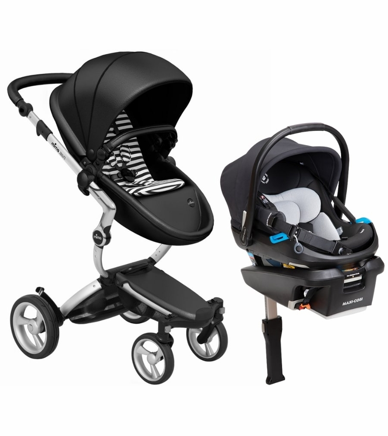Mima Xari 4G + Maxi Cosi Coral XP Travel System Bundle - Silver - Black ...