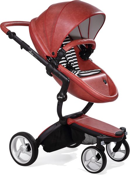 Mima Xari Complete Stroller, Black - Sicilian Red / Black & White