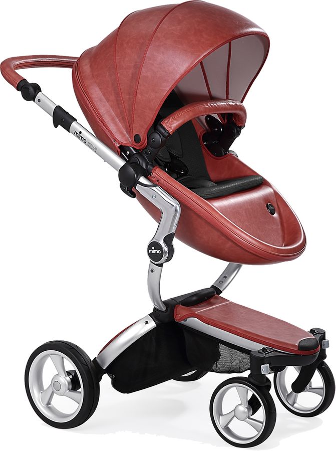 Mima Xari Complete Stroller, Silver - Sicilian Red / Black