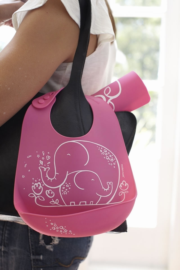 Modern-Twist Bucket Bib - Elephant Hugs Pink