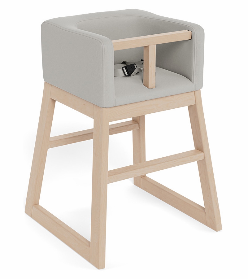 Monte Design Tavo High Chair - Clear Maple Base / Grey Enviroleather Fabric