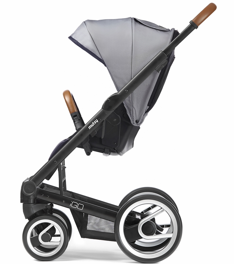 Mutsy Igo Stroller, Urban Collection - Black/White & Blue