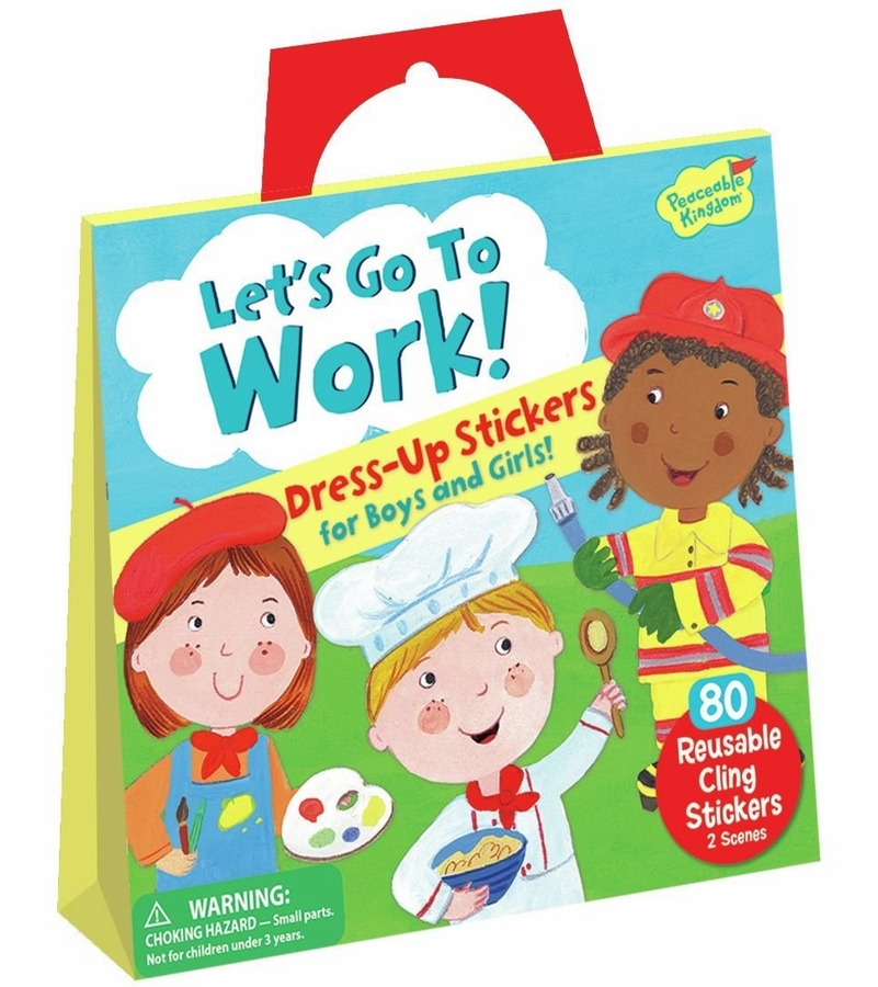 Peaceable Kingdom Let's Go To Work! Reusable Sticker Tote
