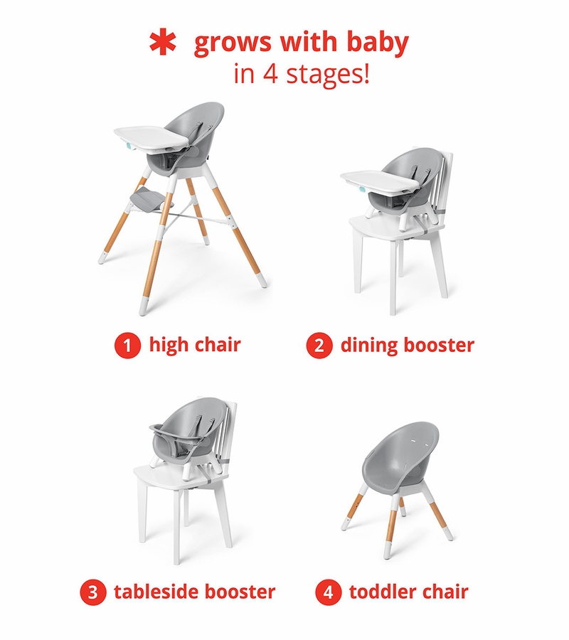 Skip Hop EON 4-in-1 High Chair - Grey / White