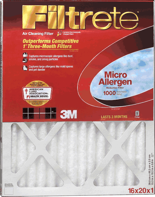 3M Filtrete Micro Allergen Reduction Furnace Filter 10'' x 20'' x 1''