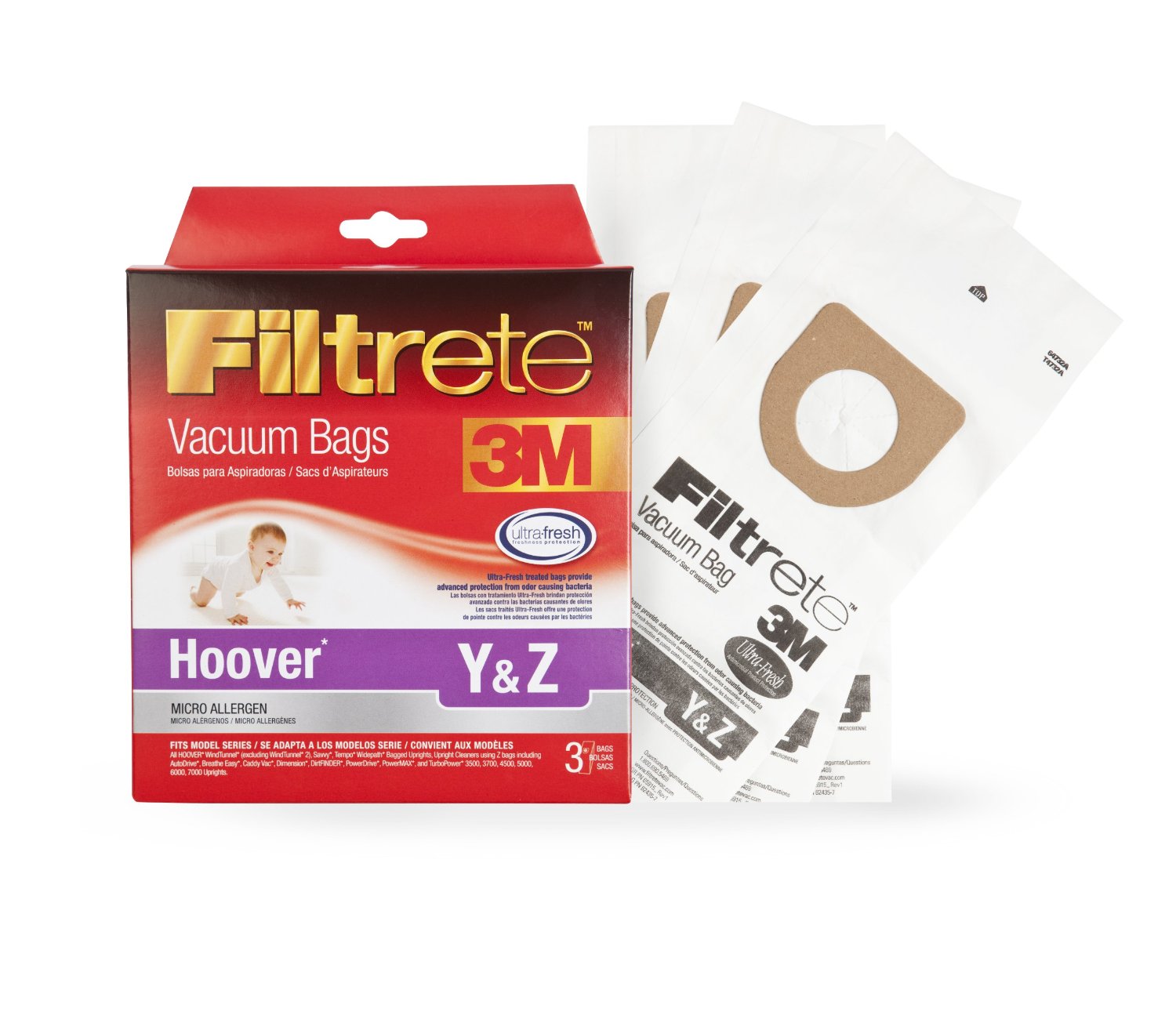 Hoover Type Y & Z Vacuum Cleaner Bags T4732 3 pack