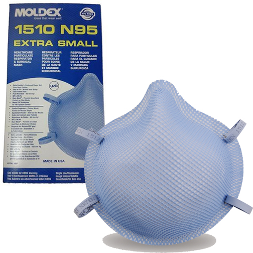 MOLDEX 1510 Extra Small, N95 Healthcare Surgical Mask Respirator Box of 20