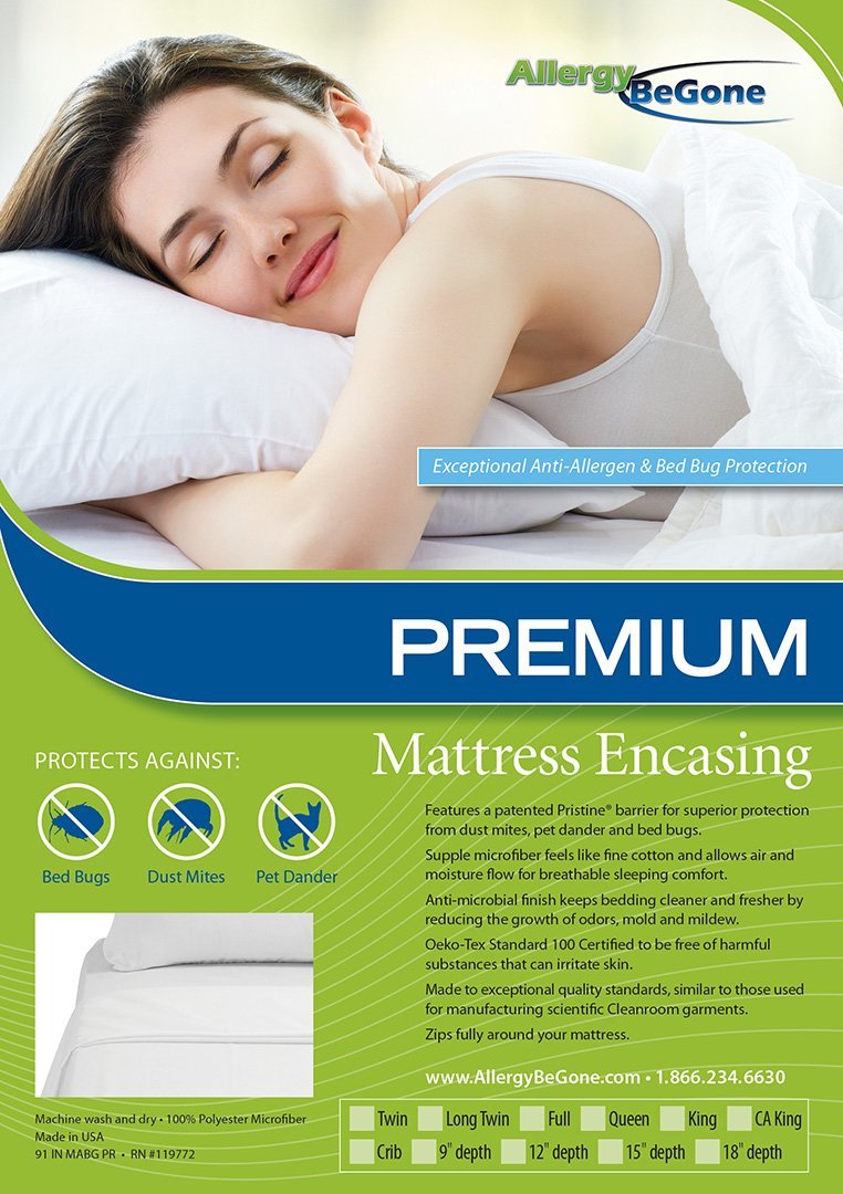 Pristine PREMIUM Dust Mite & Allergen Proof Mattress Encasing- Queen
