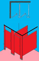 Overhead Braced, Floor Mounted Powder Coated Partitions | All Partitions