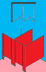 Floor Mounted, Anchored, Metal Powder Coated Partitions | All Partitons