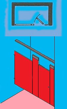 Stainless Steel Restroom Stall - Ceiling Hung, Alcove - 234