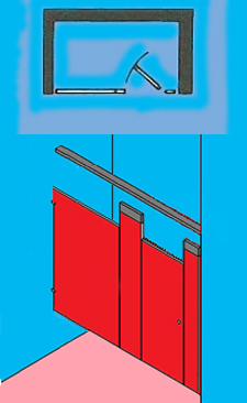 Stainless Steel Restroom Stall - Ceiling Hung, Alcove - 234