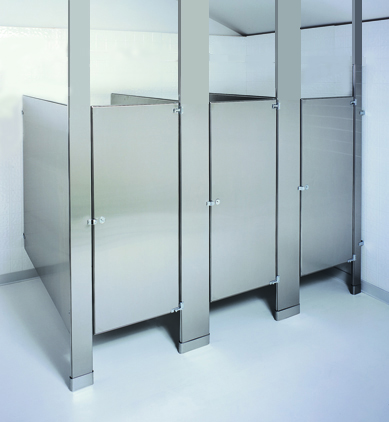 Stainless Steel Restroom Stalls - In-A-Corner Floor to Ceiling - 241
