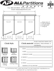 Blank Layout Forms For Restroom Partitions & Stalls Orders